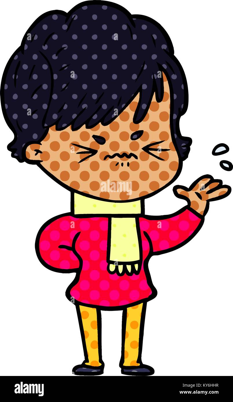 cartoon frustrated woman Stock Vector Image & Art - Alamy