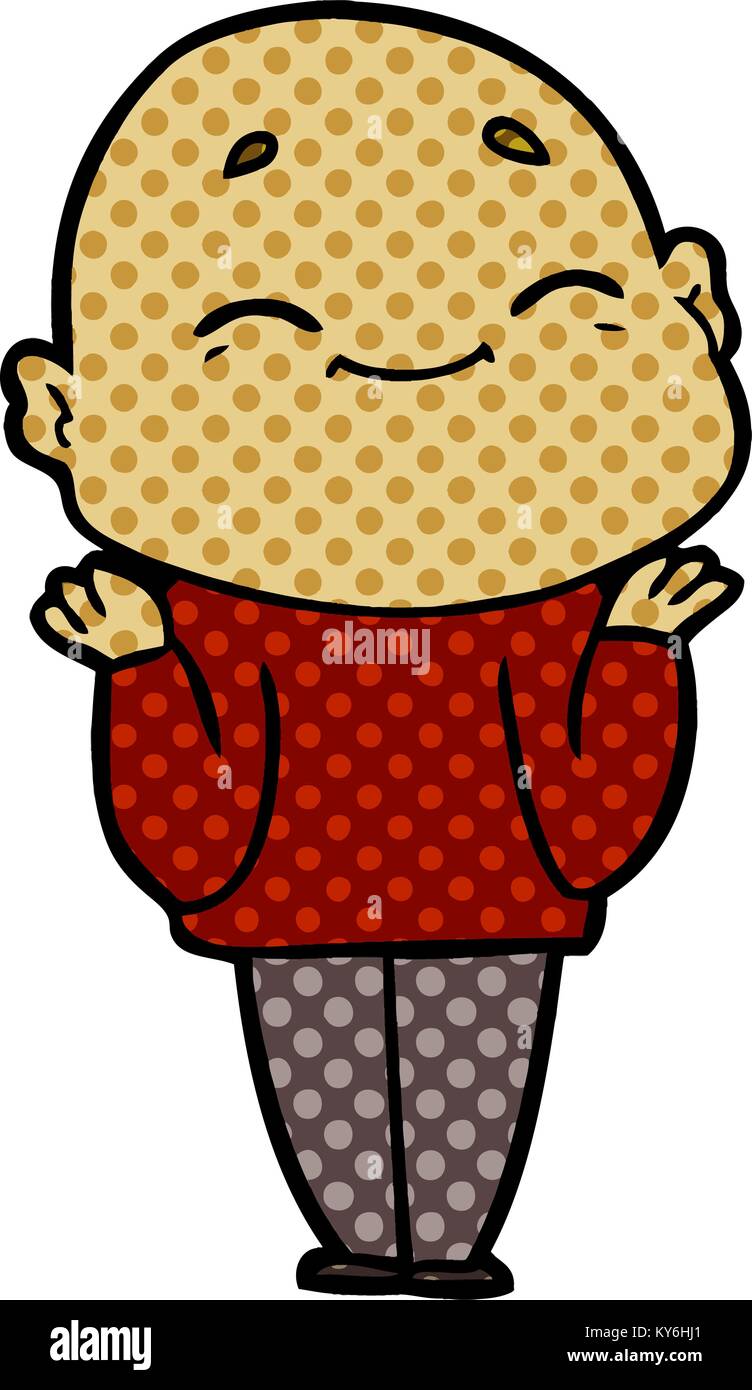 happy cartoon bald man Stock Vector Image & Art - Alamy