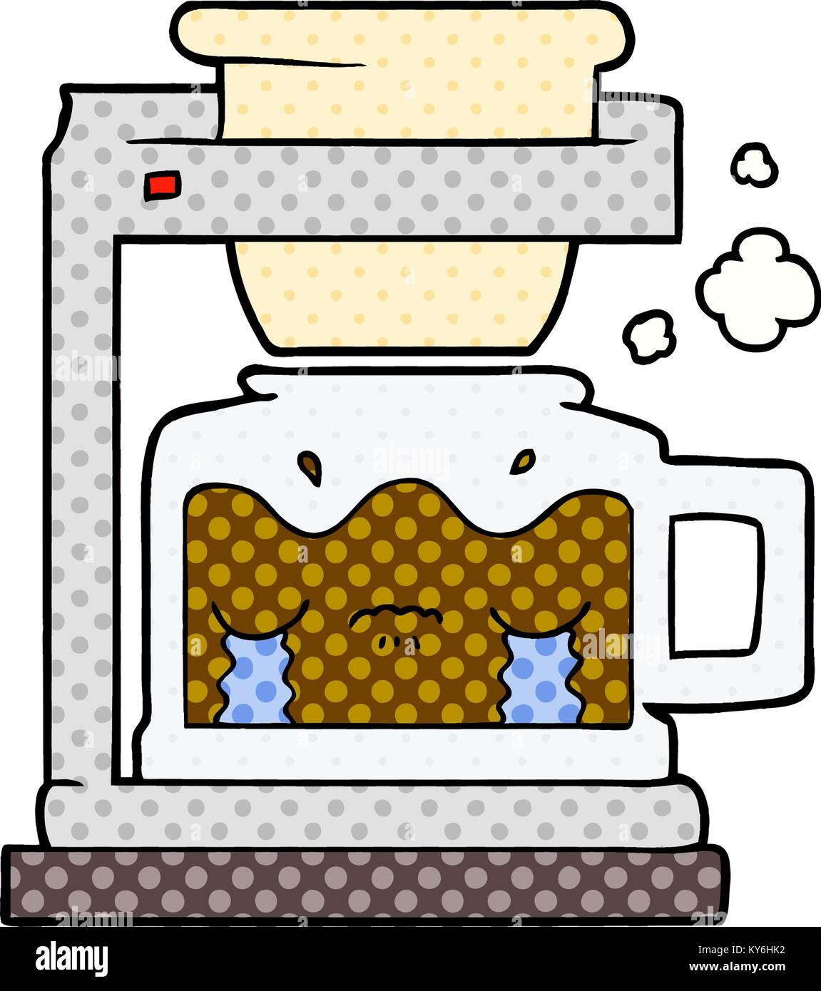 cartoon crying filter coffee machine Stock Vector Image & Art - Alamy