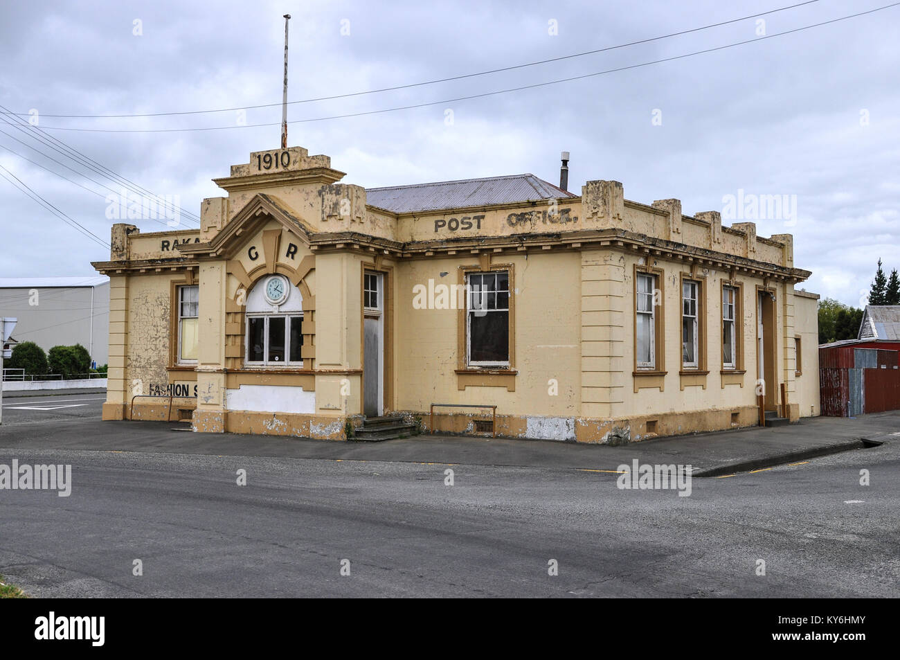 Old Post Office Rakaia South Island New Zealand. Dated 1910. Decaying ...