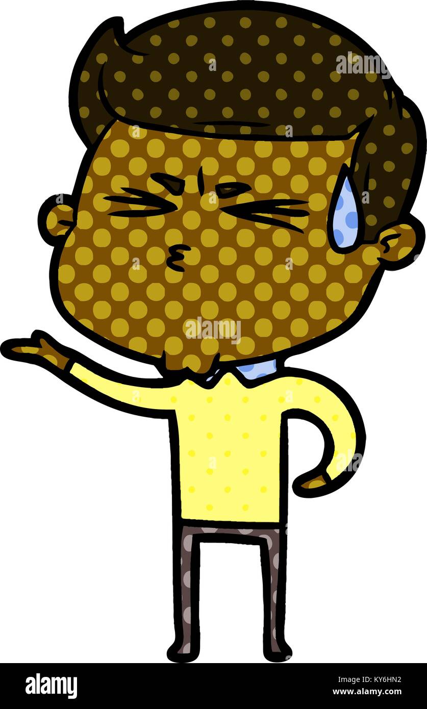 cartoon man sweating Stock Vector Image & Art - Alamy