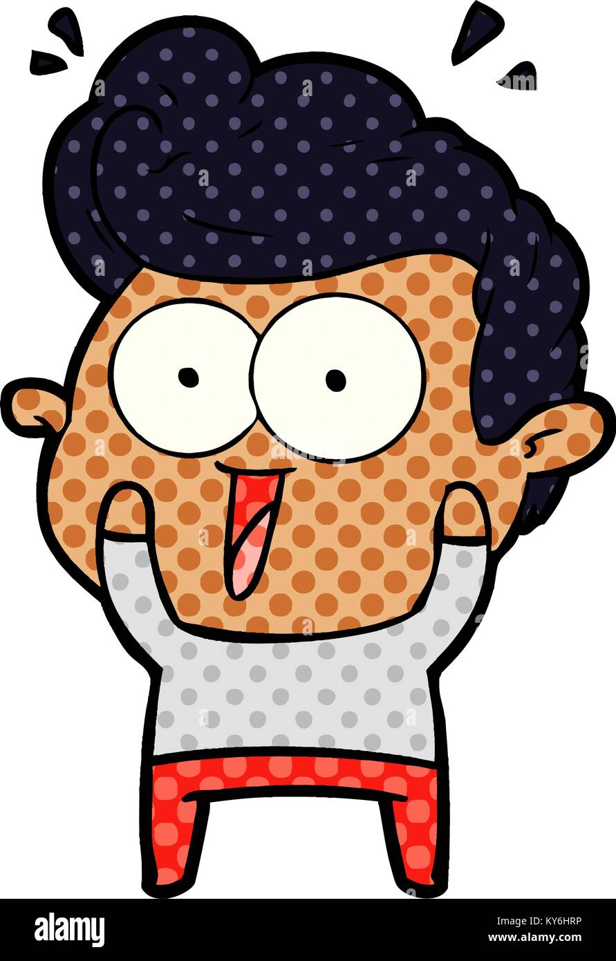 cartoon excited man Stock Vector Image & Art - Alamy