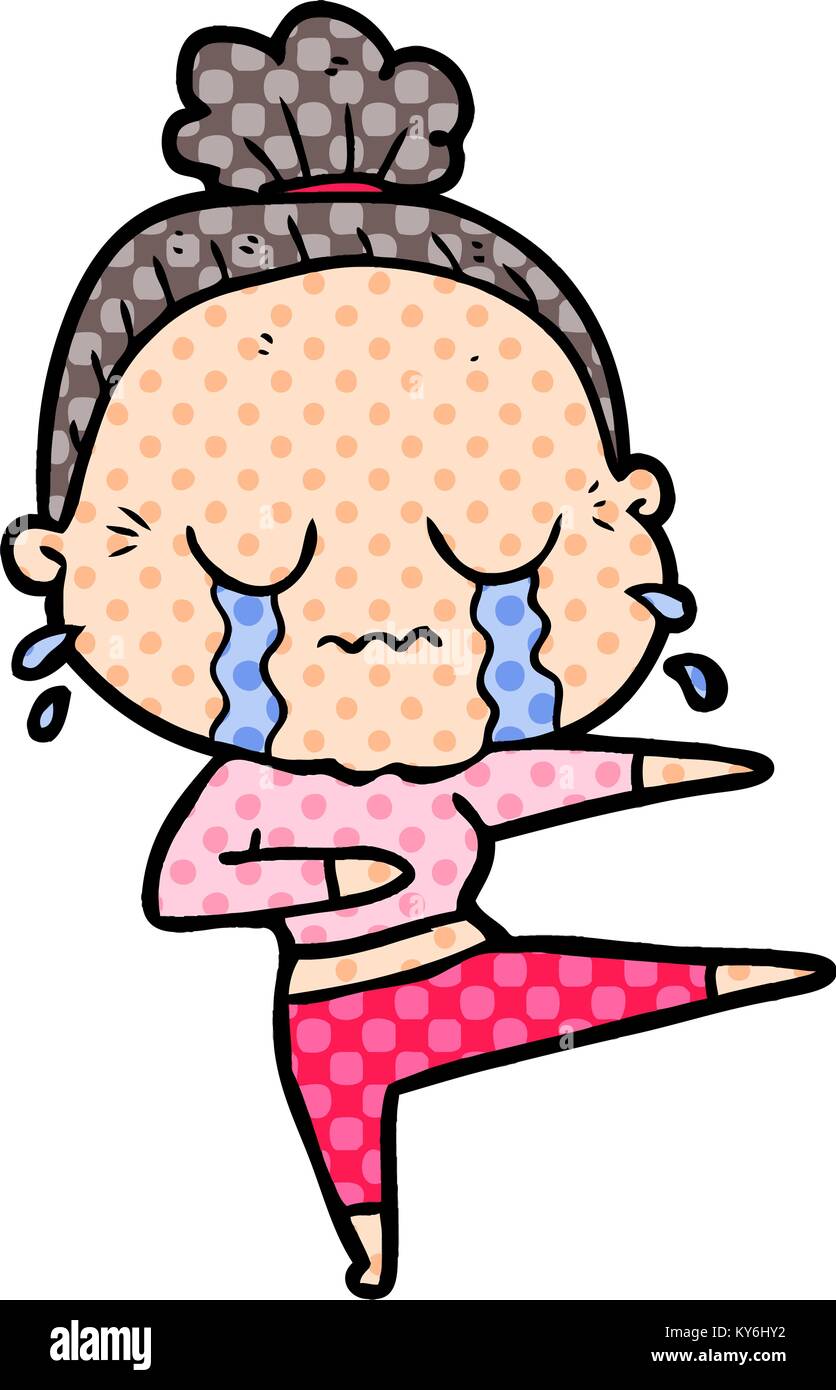 cartoon old dancer woman crying Stock Vector Image & Art - Alamy