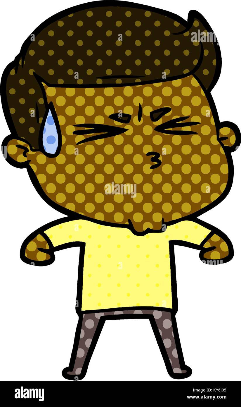cartoon man sweating Stock Vector Image & Art - Alamy