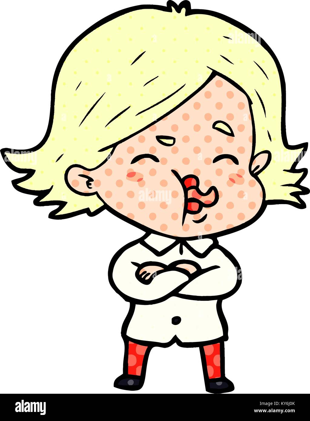 cartoon girl pulling face Stock Vector Image & Art - Alamy