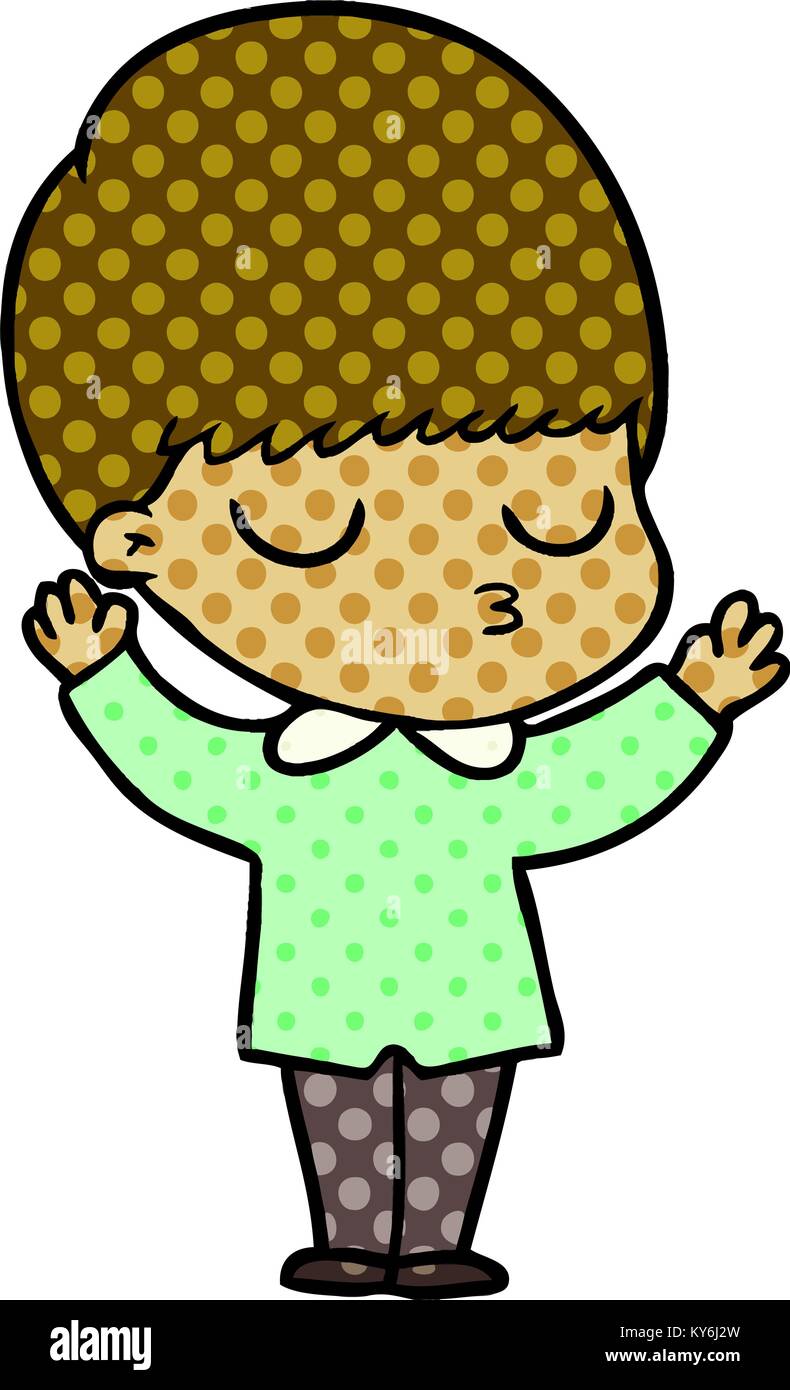 cartoon calm boy Stock Vector Image & Art - Alamy