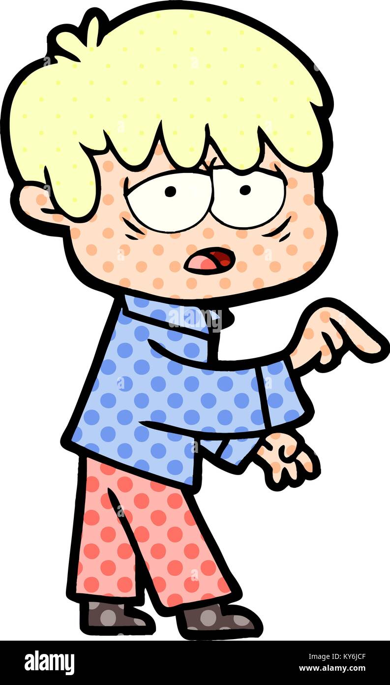 cartoon exhausted boy Stock Vector Image & Art - Alamy