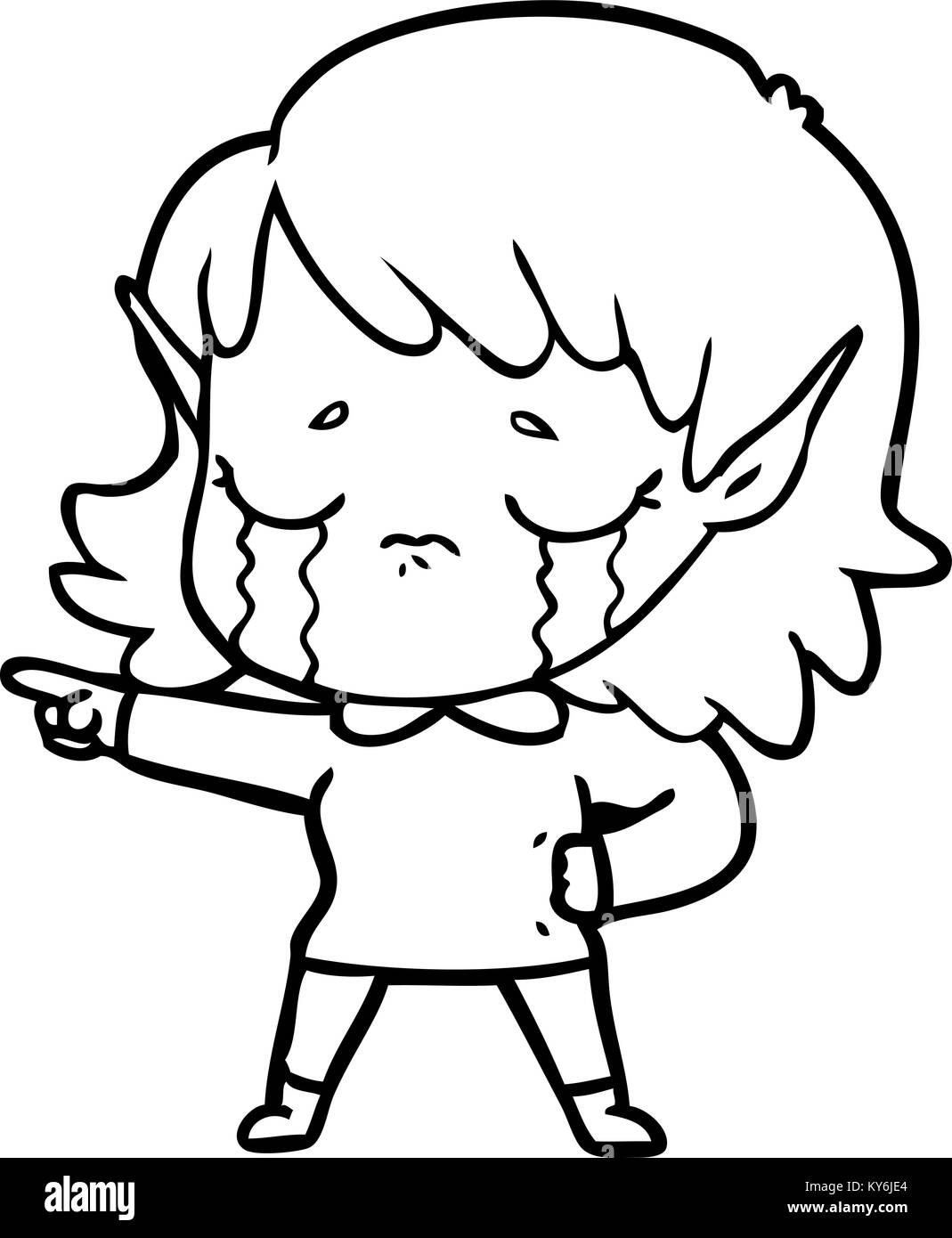 cartoon crying elf girl Stock Vector Image & Art - Alamy