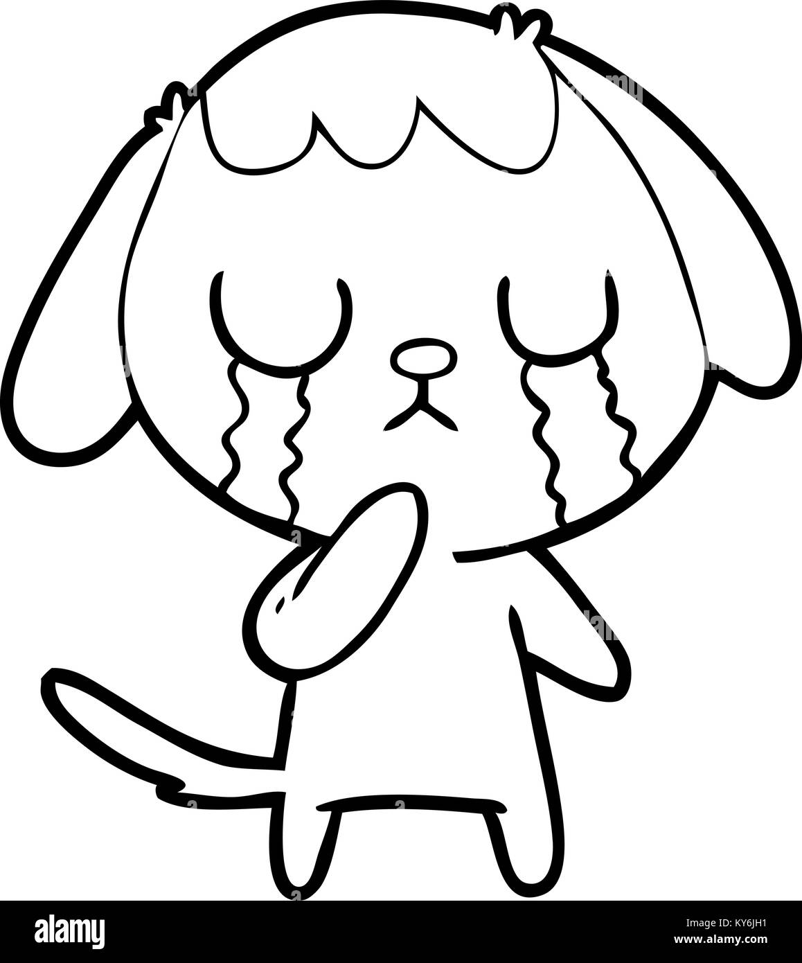 cute cartoon dog crying Stock Vector Image & Art - Alamy