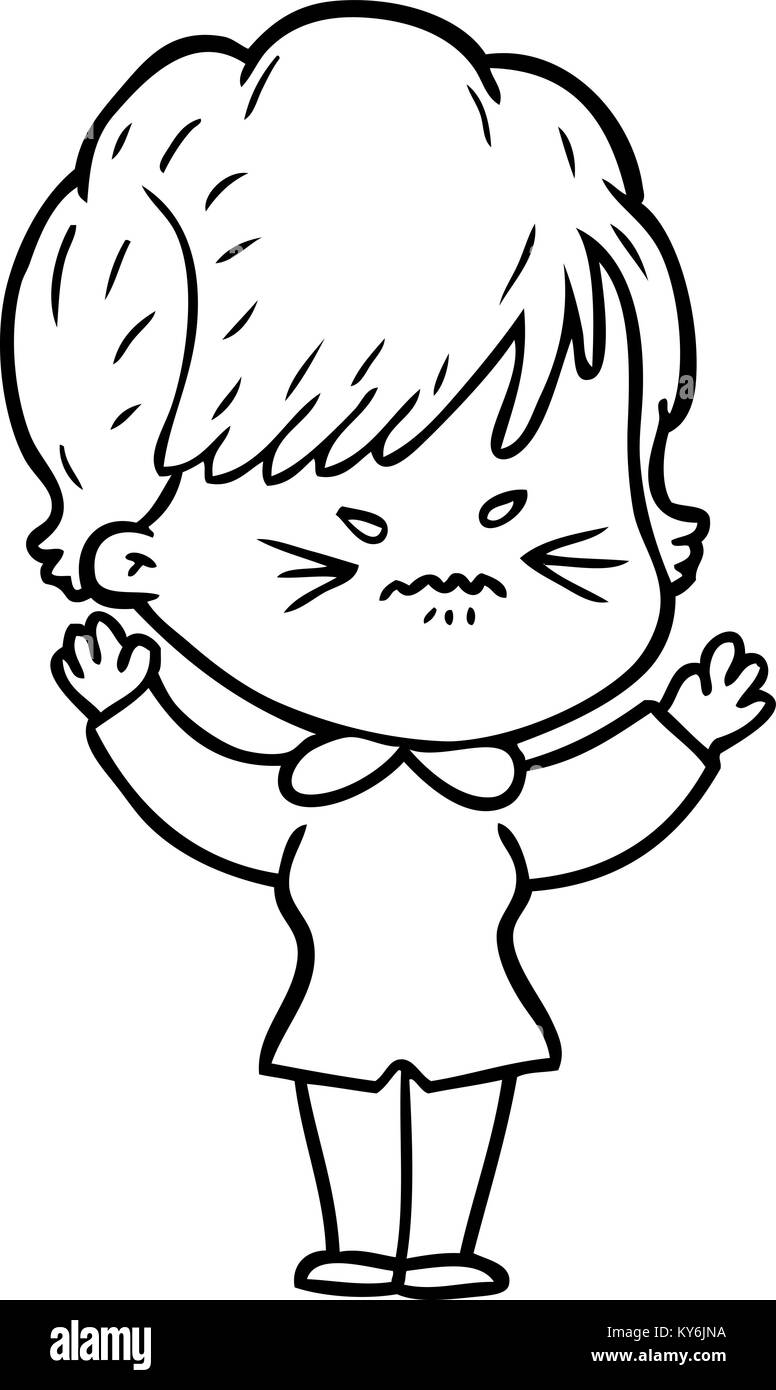 cartoon frustrated woman Stock Vector Image & Art - Alamy