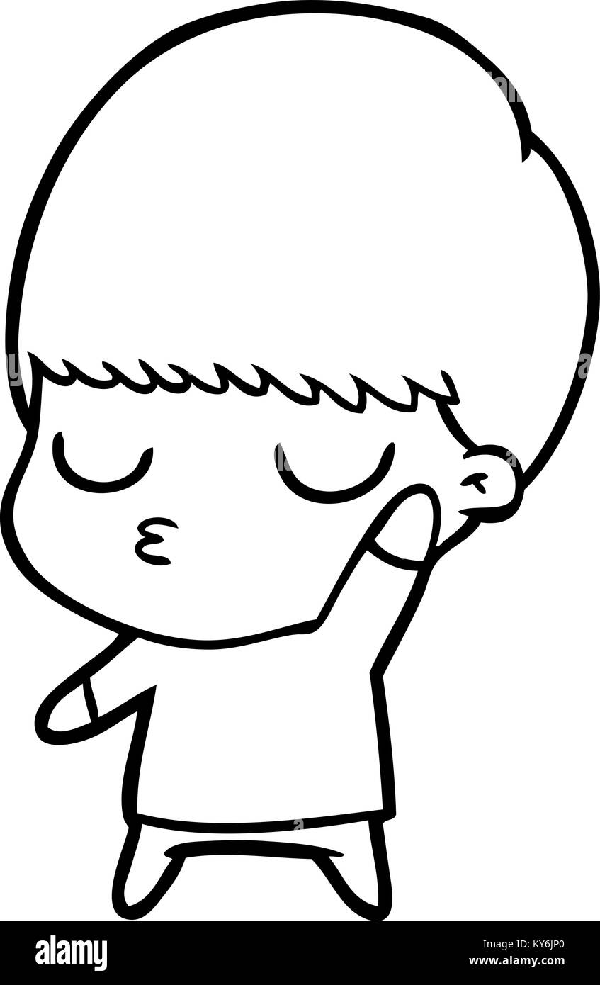 cartoon calm boy Stock Vector Image & Art - Alamy