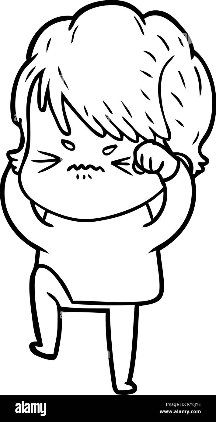 cartoon frustrated woman Stock Vector Image & Art - Alamy