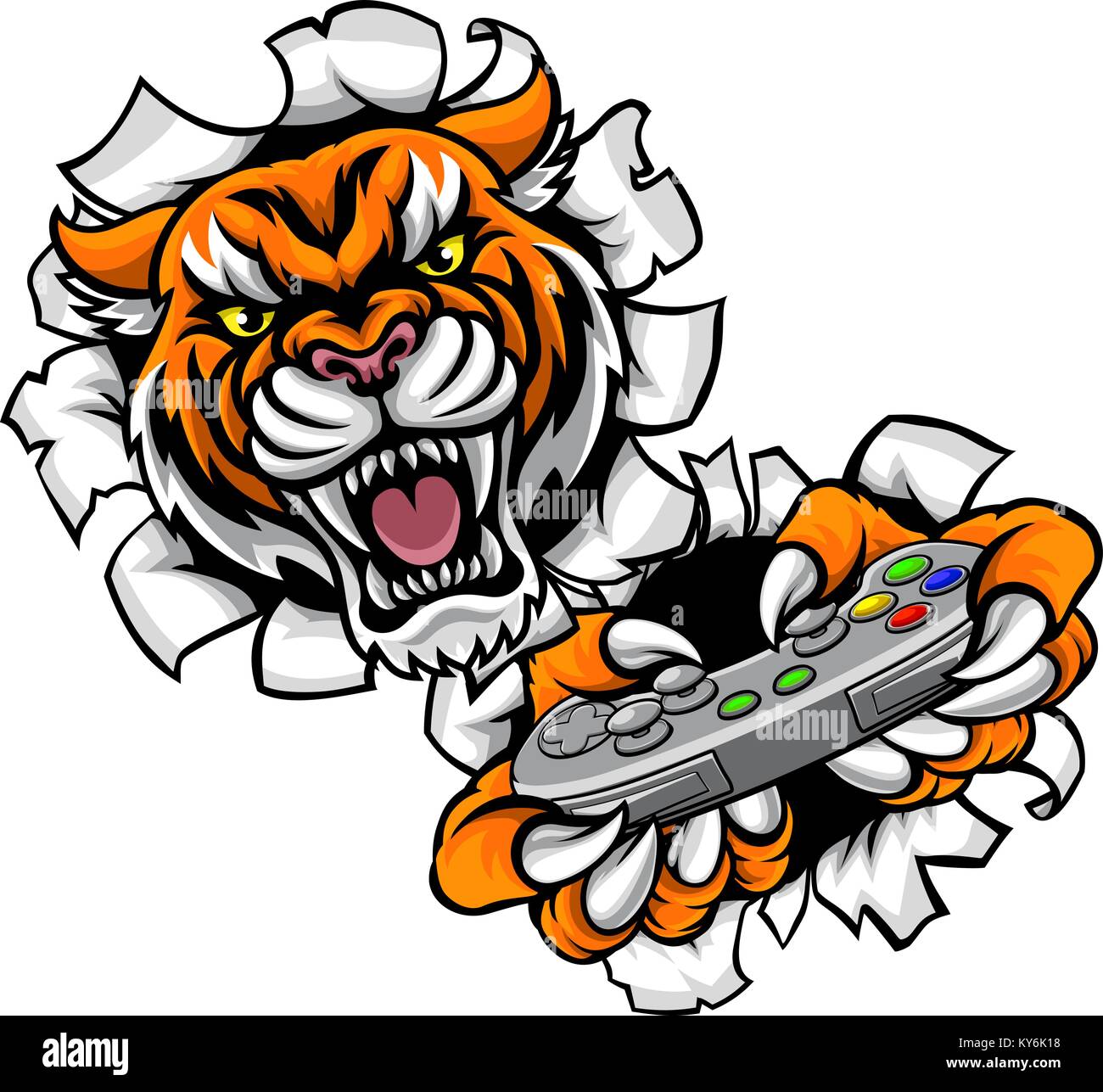 Tiger Esports Gamer Mascot Stock Vector Image & Art - Alamy