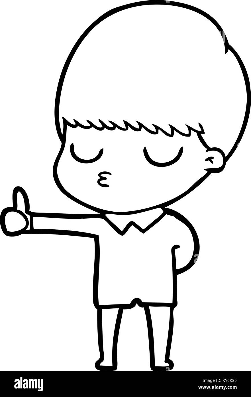 cartoon calm boy Stock Vector Image & Art - Alamy