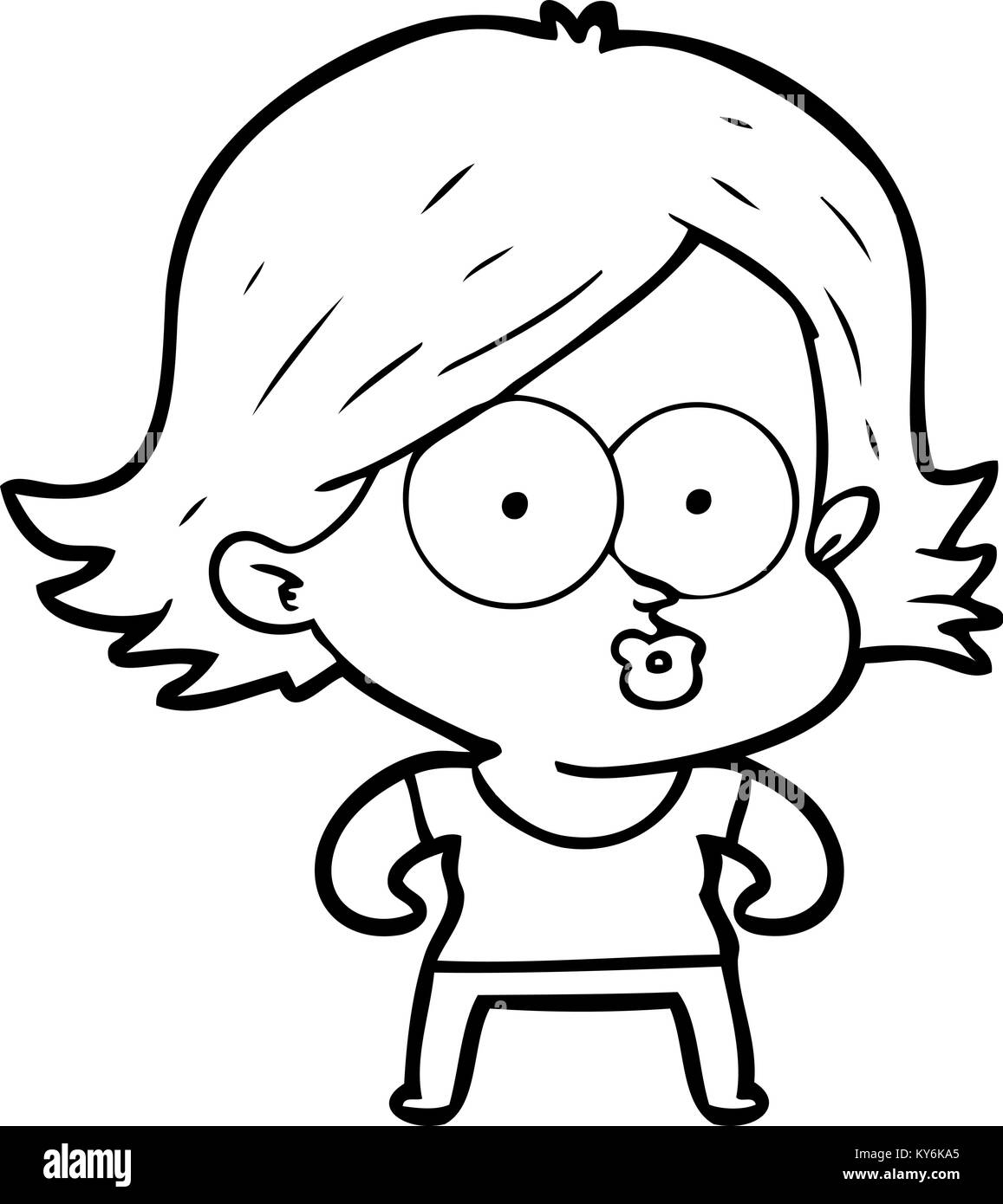 cartoon girl pouting Stock Vector Image & Art - Alamy