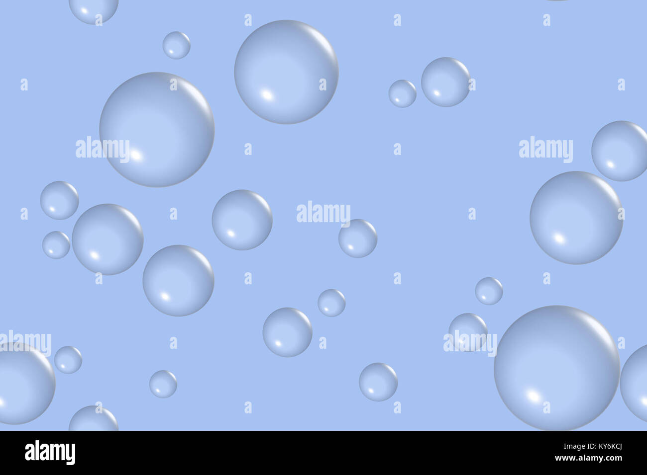 Bubbles of different sizes floating against a blue background Stock ...