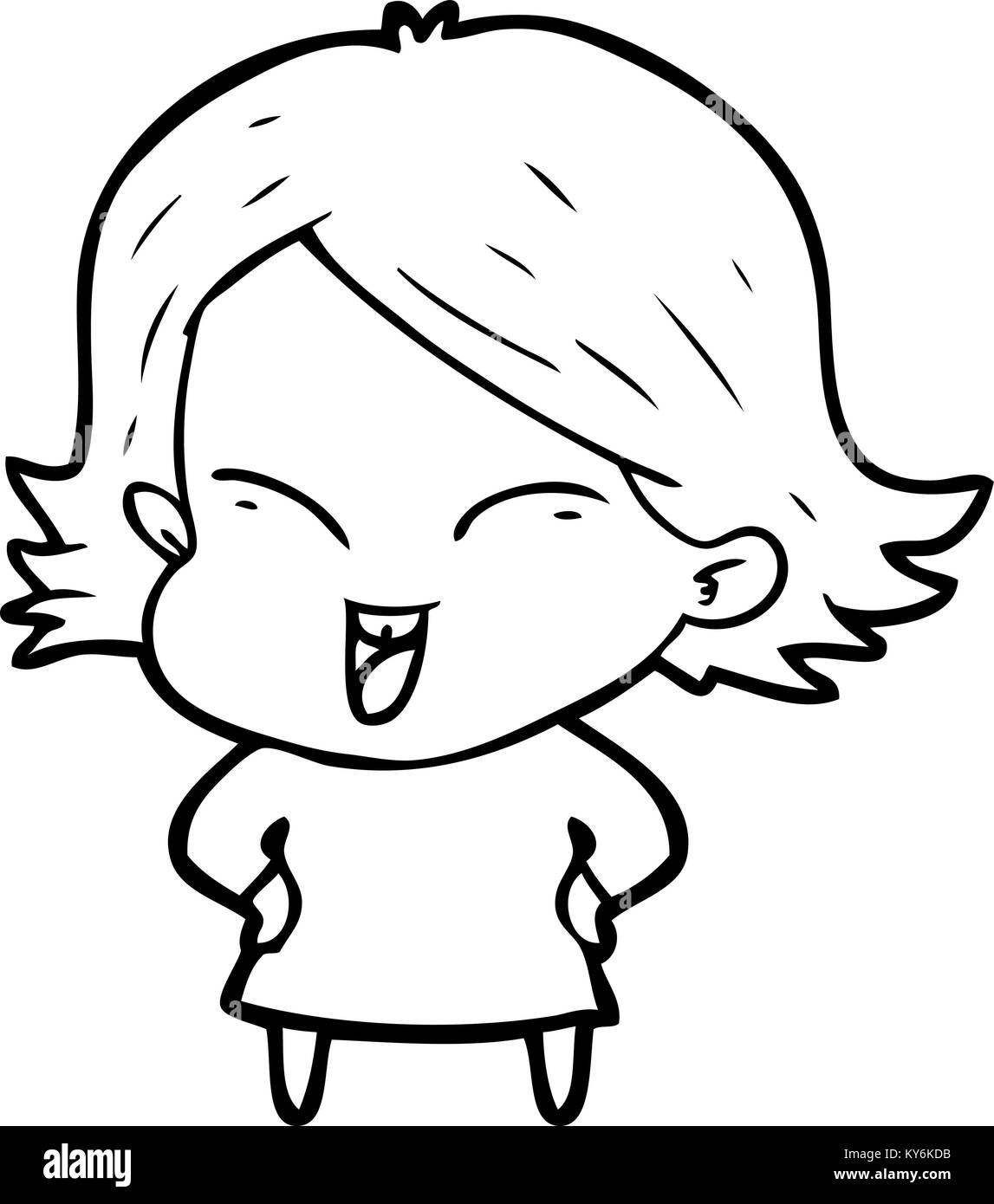happy cartoon girl Stock Vector Image & Art - Alamy