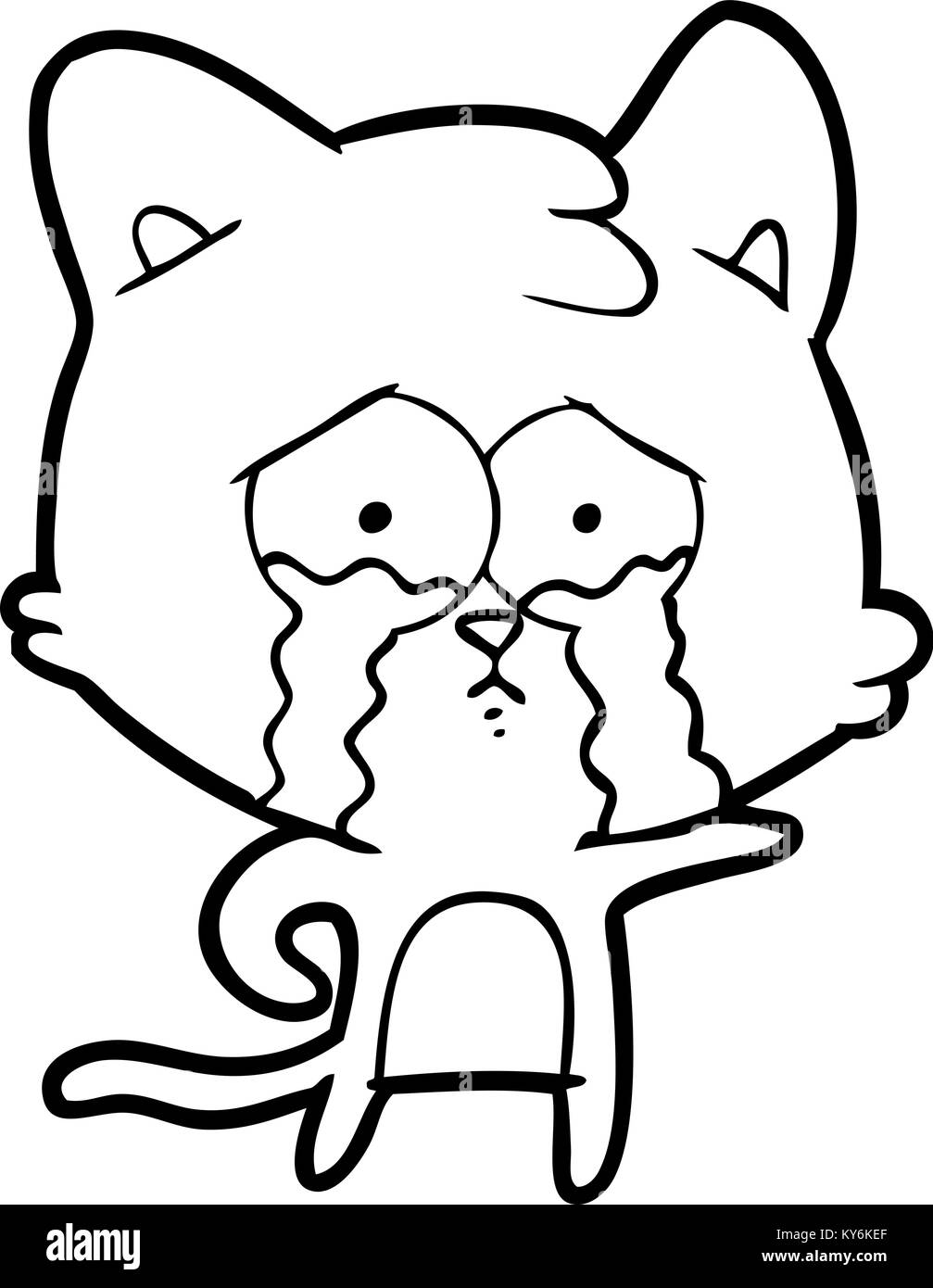 cartoon crying cat Stock Vector Image & Art - Alamy