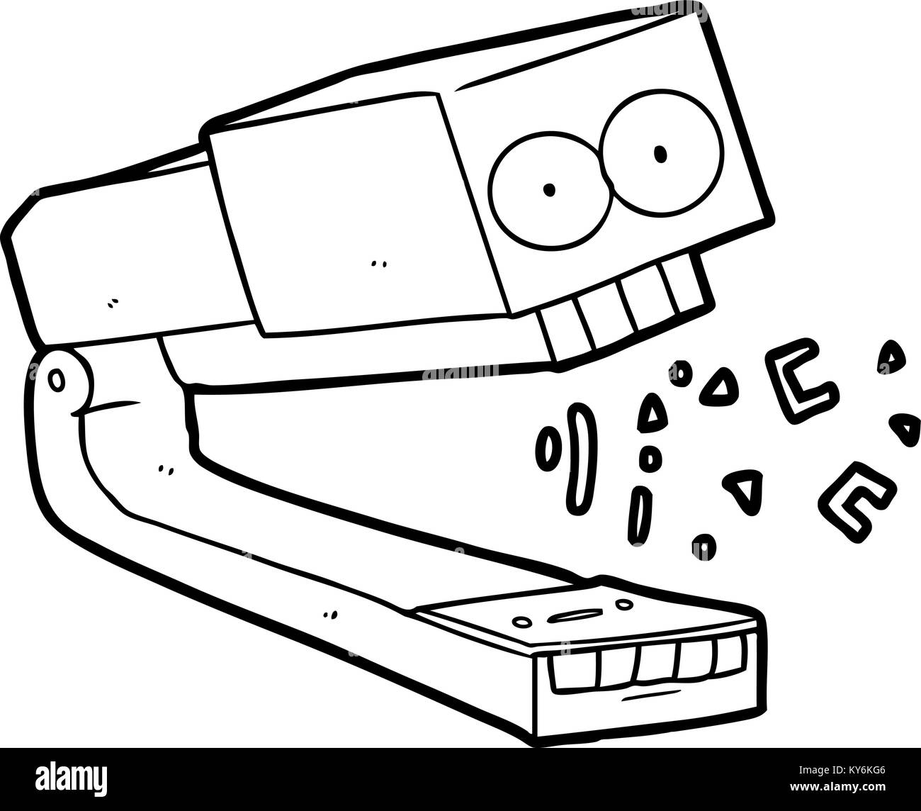 crazy cartoon stapler Stock Vector Image & Art - Alamy