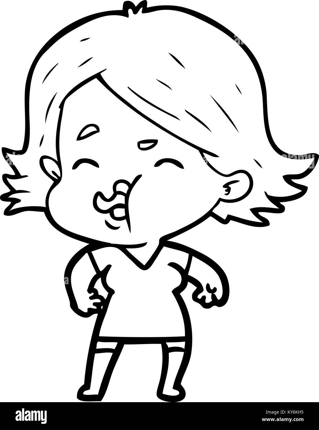 cartoon girl pulling face Stock Vector Image & Art - Alamy