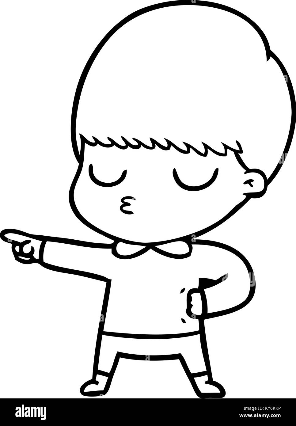 cartoon calm boy Stock Vector Image & Art - Alamy