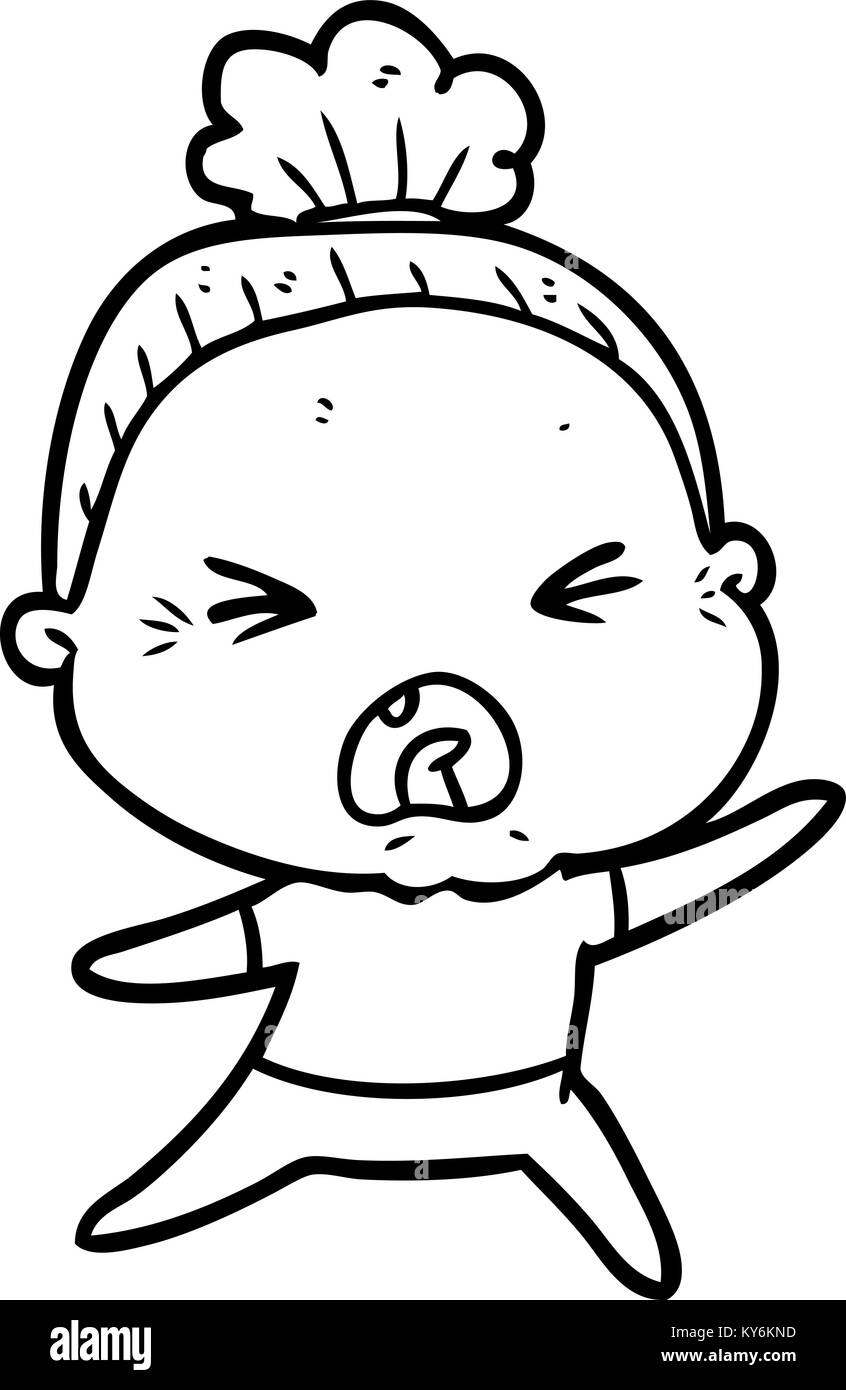 cartoon angry old woman Stock Vector Image & Art - Alamy