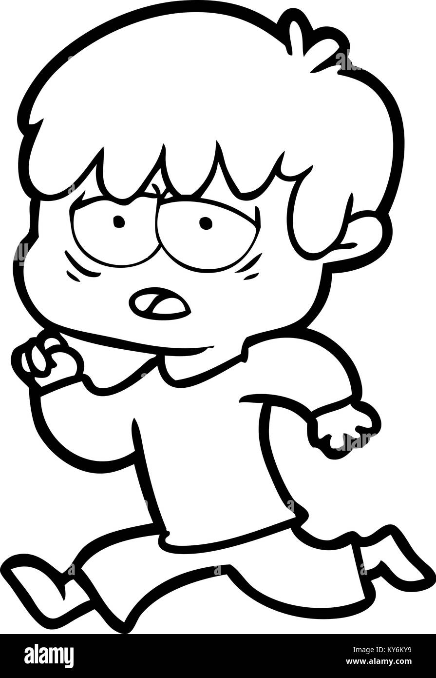 cartoon exhausted boy Stock Vector Image & Art - Alamy