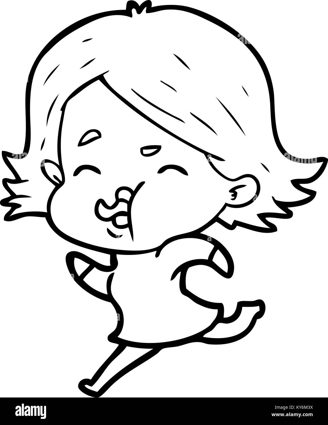 cartoon girl pulling face Stock Vector Image & Art - Alamy