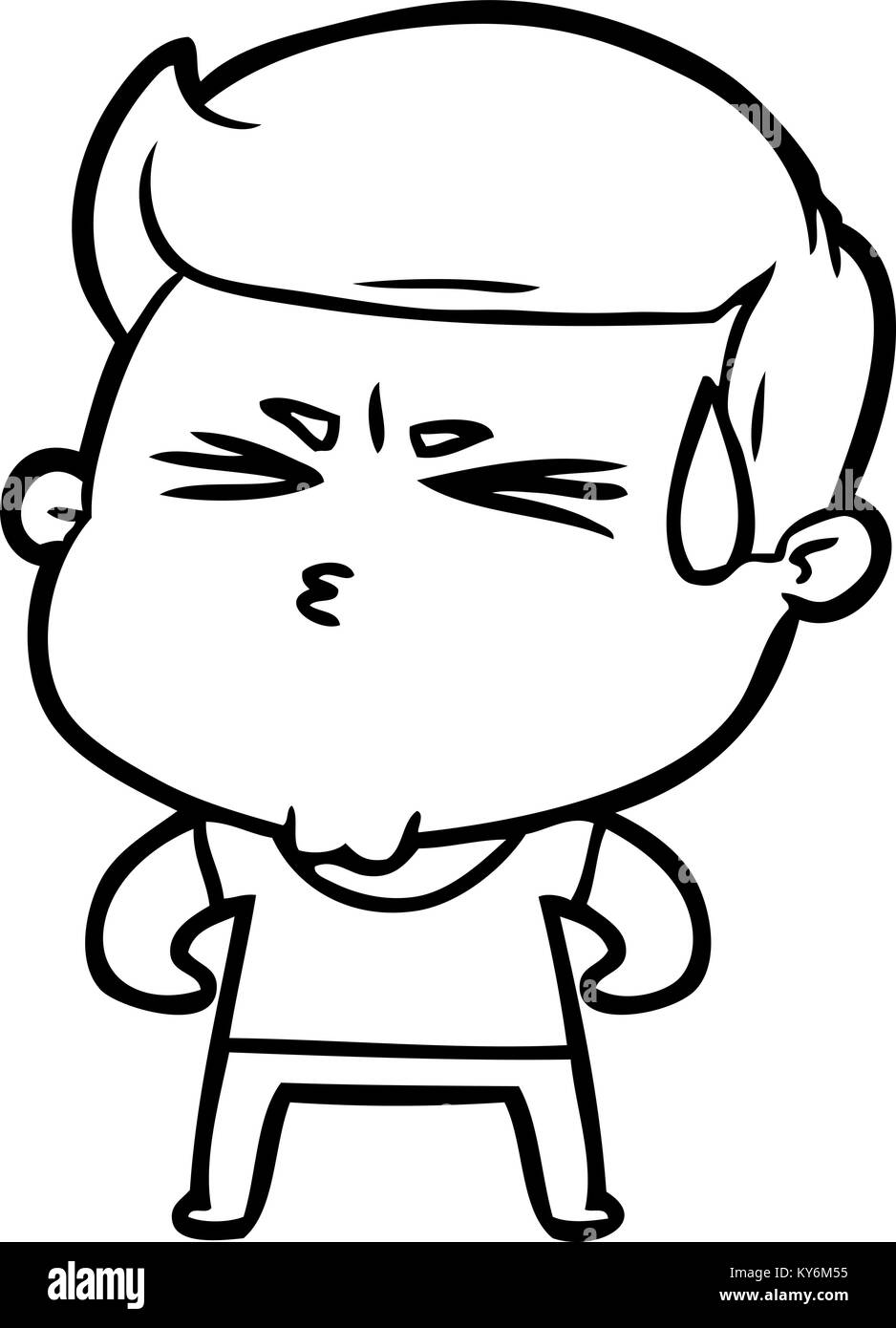 cartoon man sweating Stock Vector Image & Art - Alamy