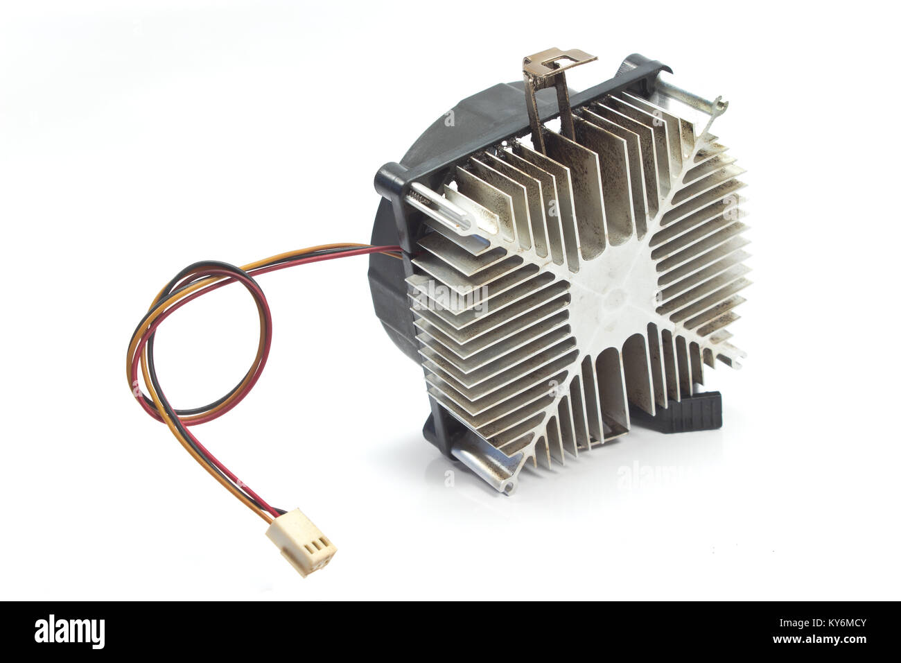 Cpu cooler with heat sink isolated on white background Stock Photo - Alamy