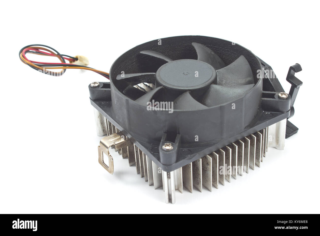 Cpu cooler with heat sink isolated on white background Stock Photo - Alamy