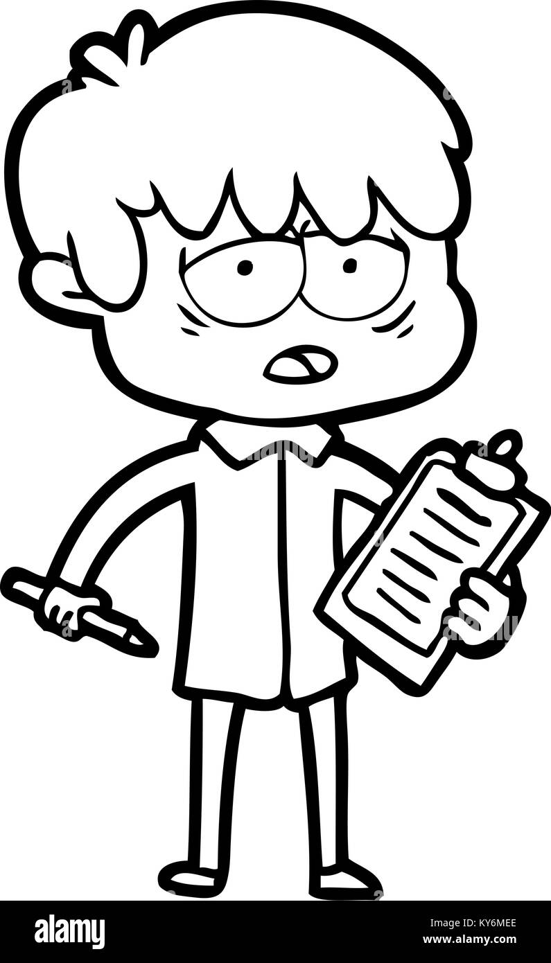cartoon exhausted boy Stock Vector Image & Art - Alamy