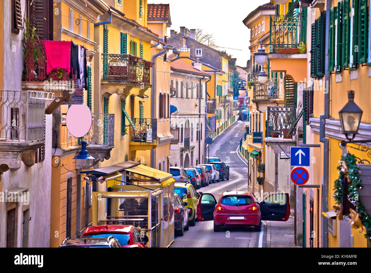 Town of Volosko street view, Opatija riviera of Croatia Stock Photo - Alamy