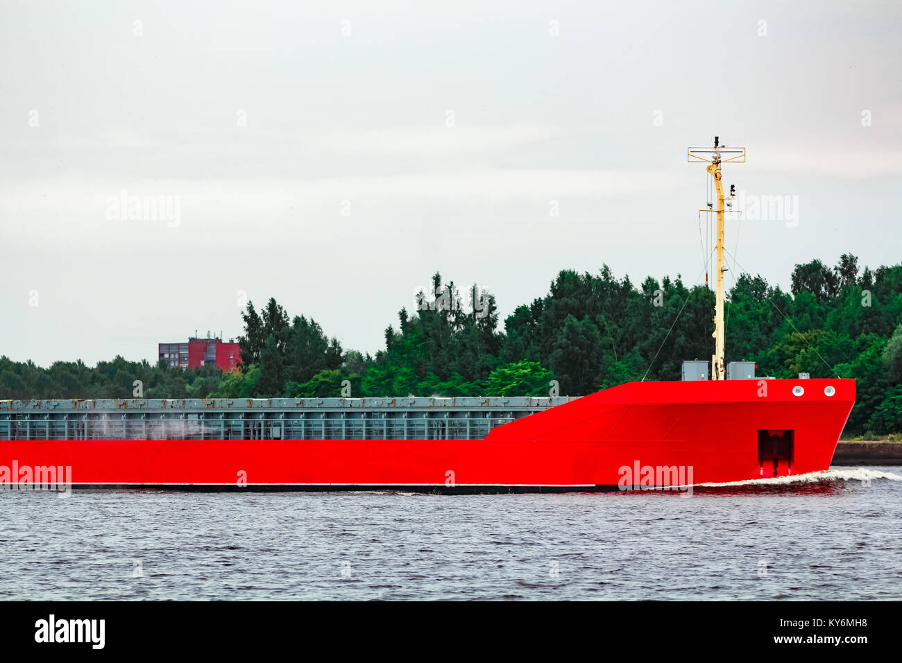 Orange cargo ship. Logistics and merchandise transportations Stock ...