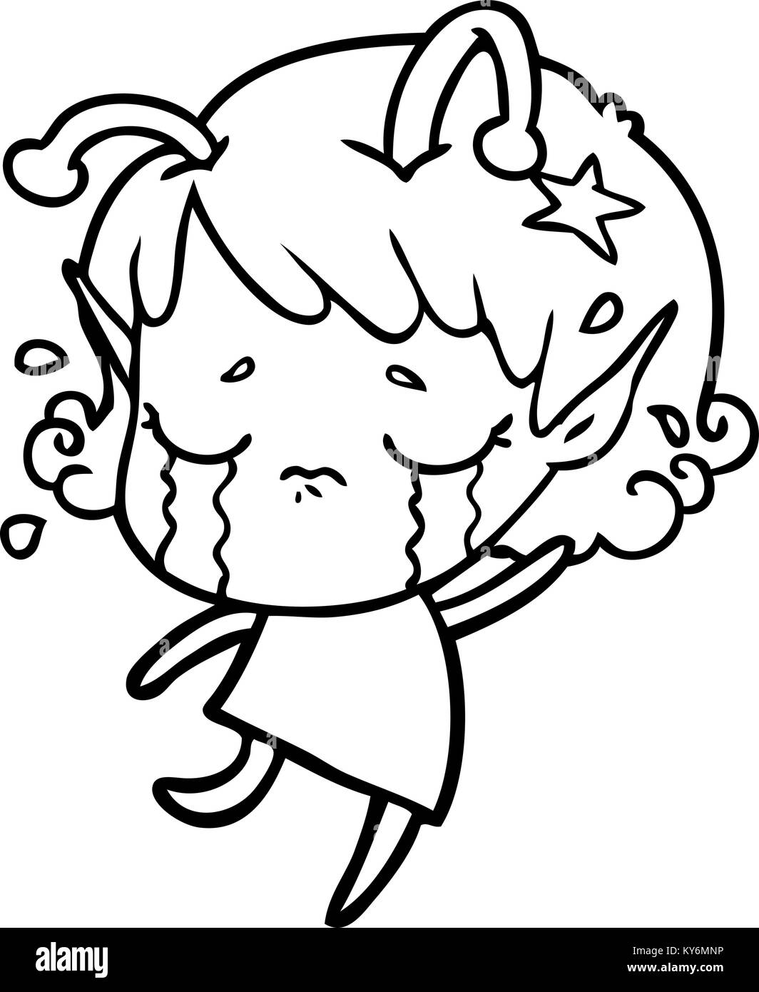 cartoon crying alien girl Stock Vector Image & Art - Alamy