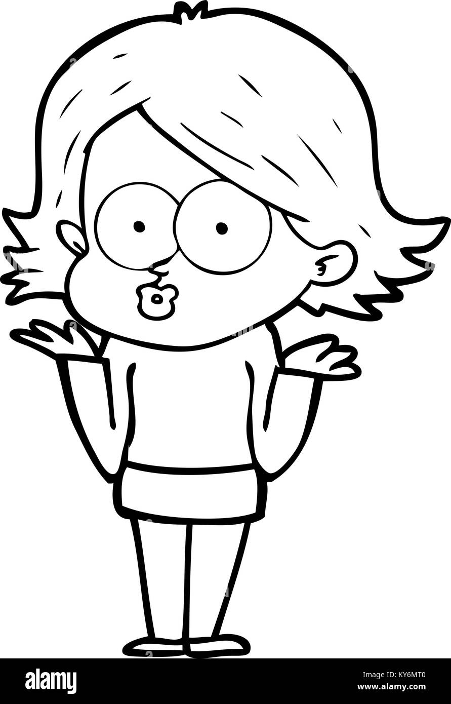 cartoon girl pouting Stock Vector Image & Art - Alamy