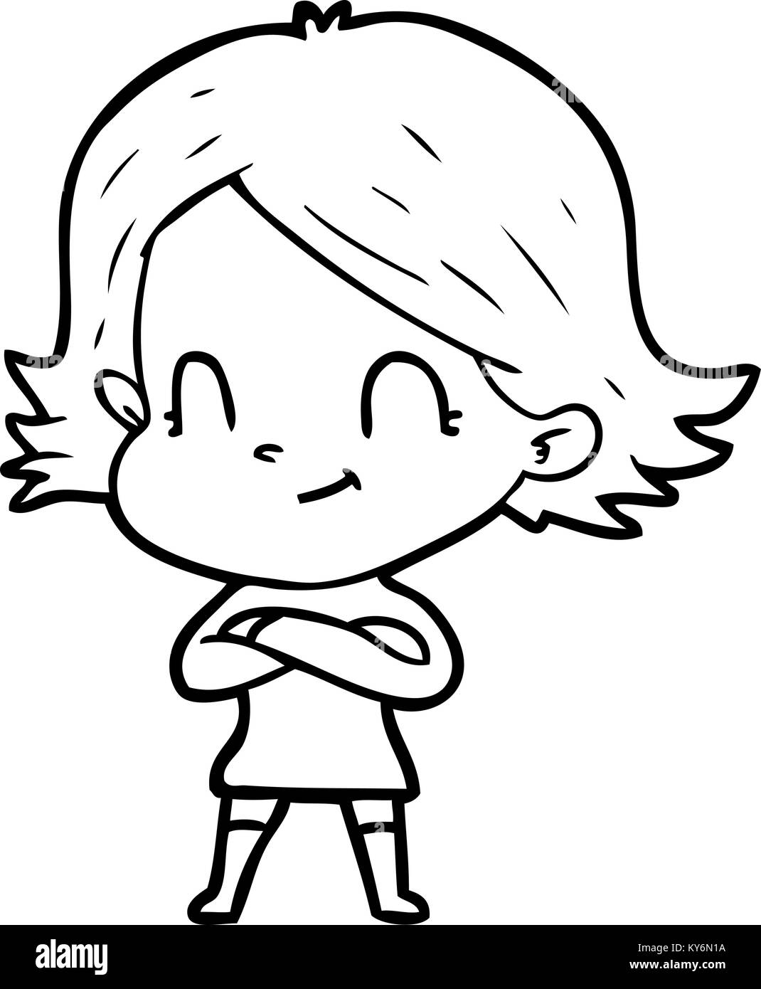 cartoon friendly girl Stock Vector Image & Art - Alamy