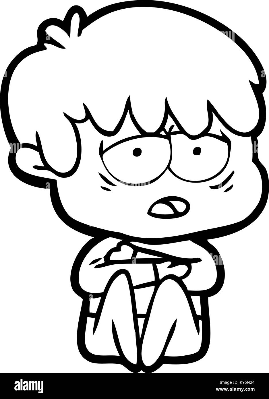 cartoon exhausted boy Stock Vector Image & Art - Alamy