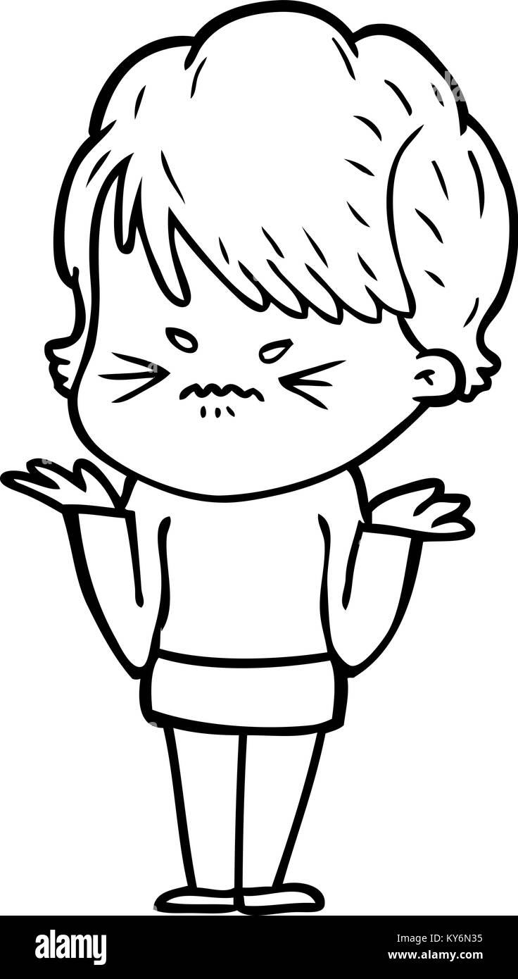 cartoon frustrated woman Stock Vector Image & Art - Alamy