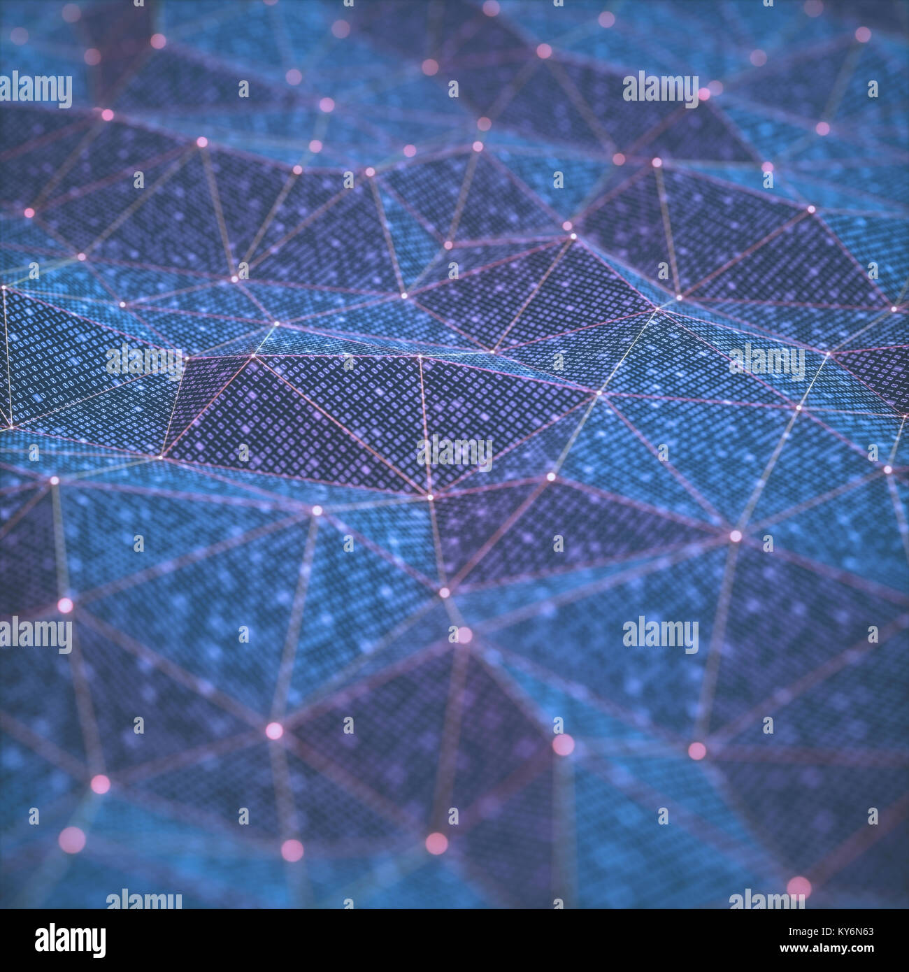 3D illustration, abstract background, technology concept. Binary ...