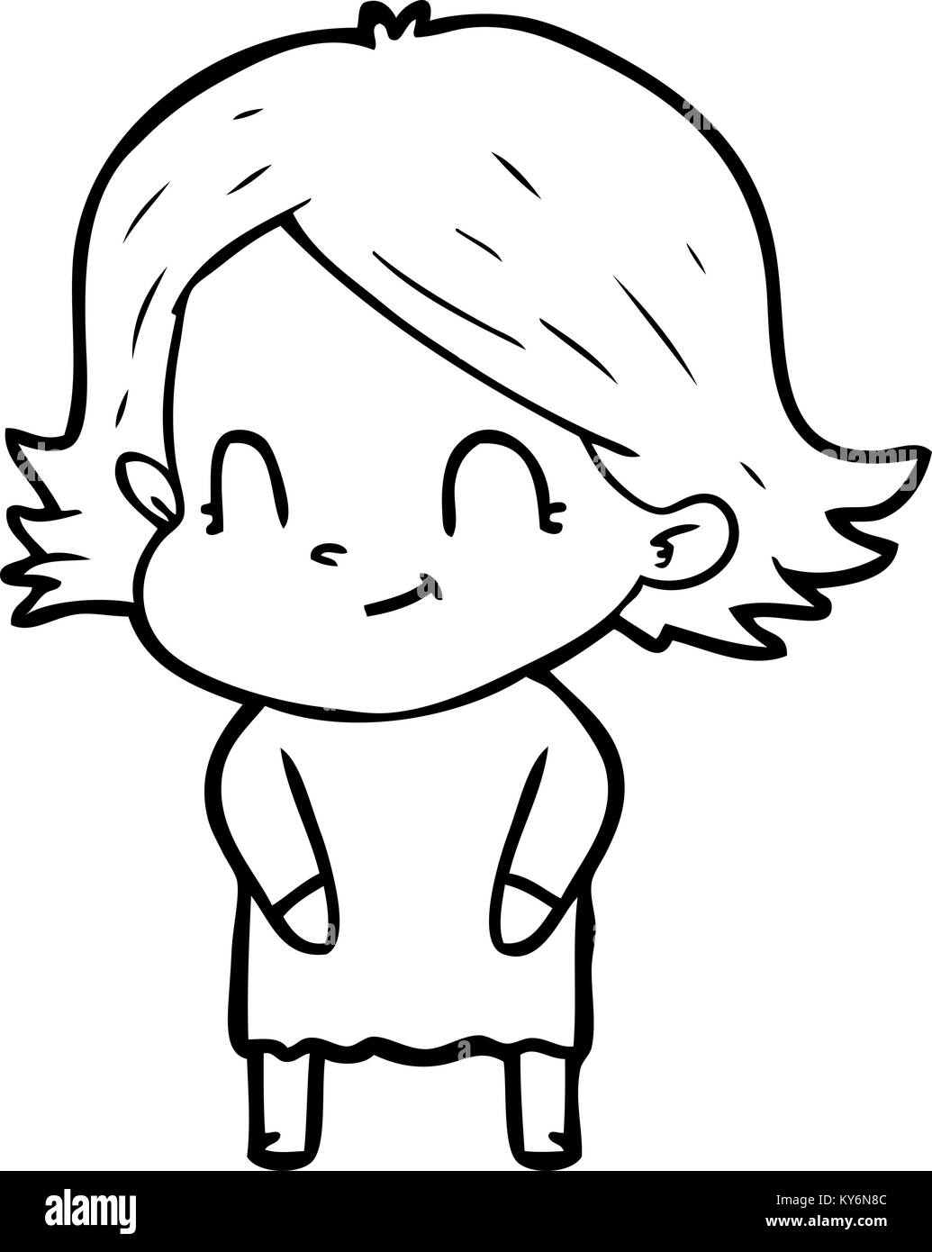 cartoon friendly girl Stock Vector Image & Art - Alamy