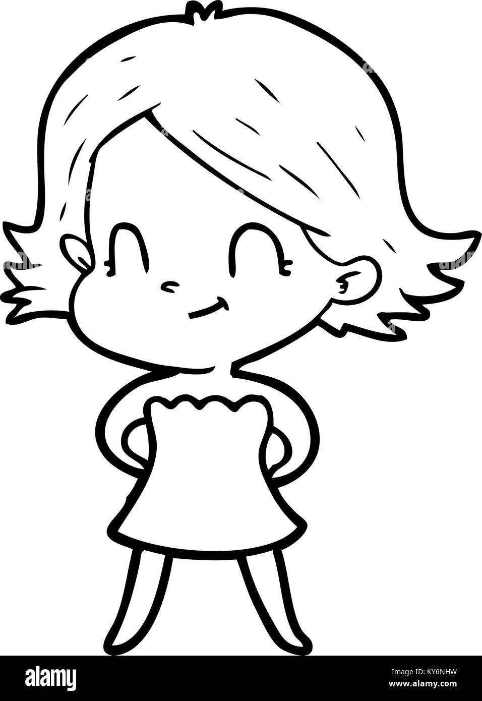 cartoon friendly girl Stock Vector Image & Art - Alamy