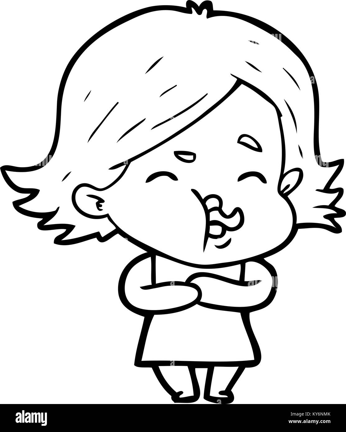 cartoon girl pulling face Stock Vector Image & Art - Alamy