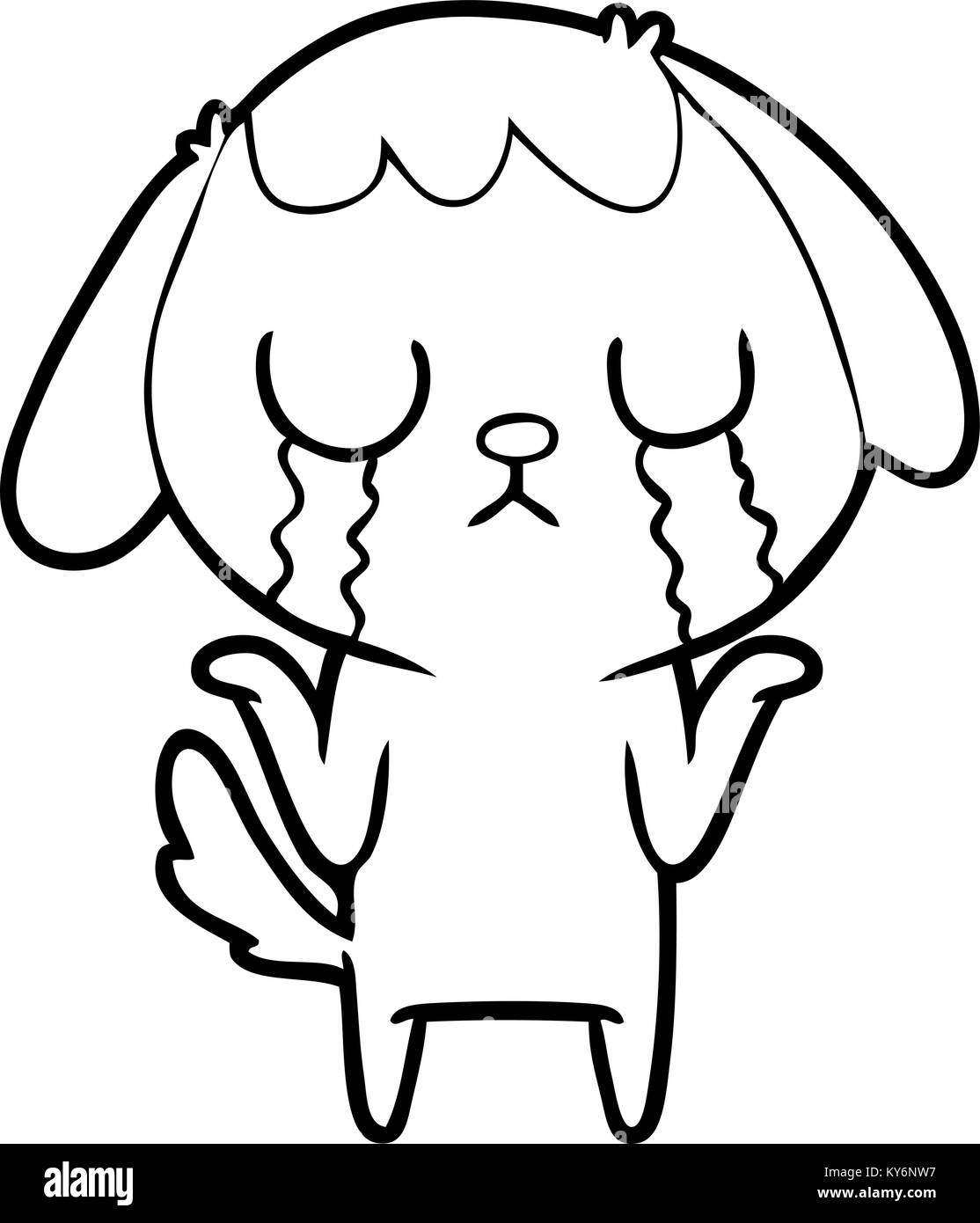 cute cartoon dog crying Stock Vector Image & Art - Alamy