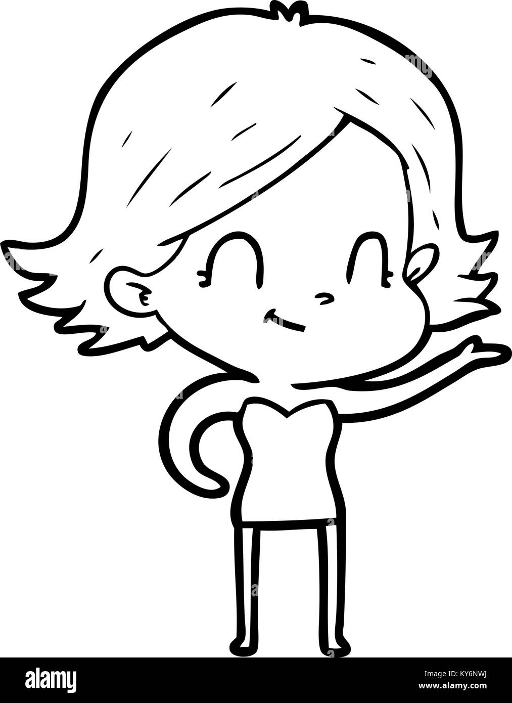 cartoon friendly girl Stock Vector Image & Art - Alamy