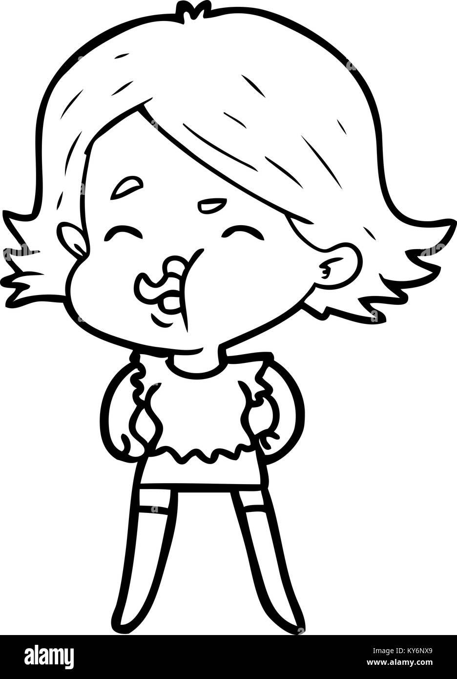 cartoon girl pulling face Stock Vector Image & Art - Alamy