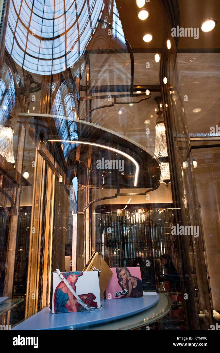Vittorio Emanuele gallery interior, Milan, Italy. Prada showcase and ...