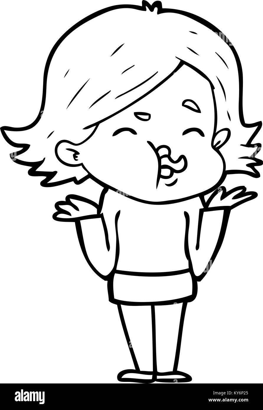 cartoon girl pulling face Stock Vector Image & Art - Alamy