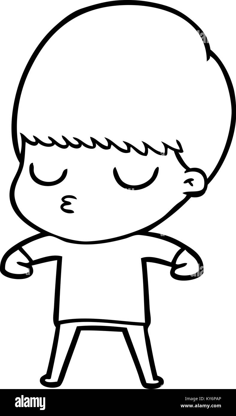 cartoon calm boy Stock Vector Image & Art - Alamy