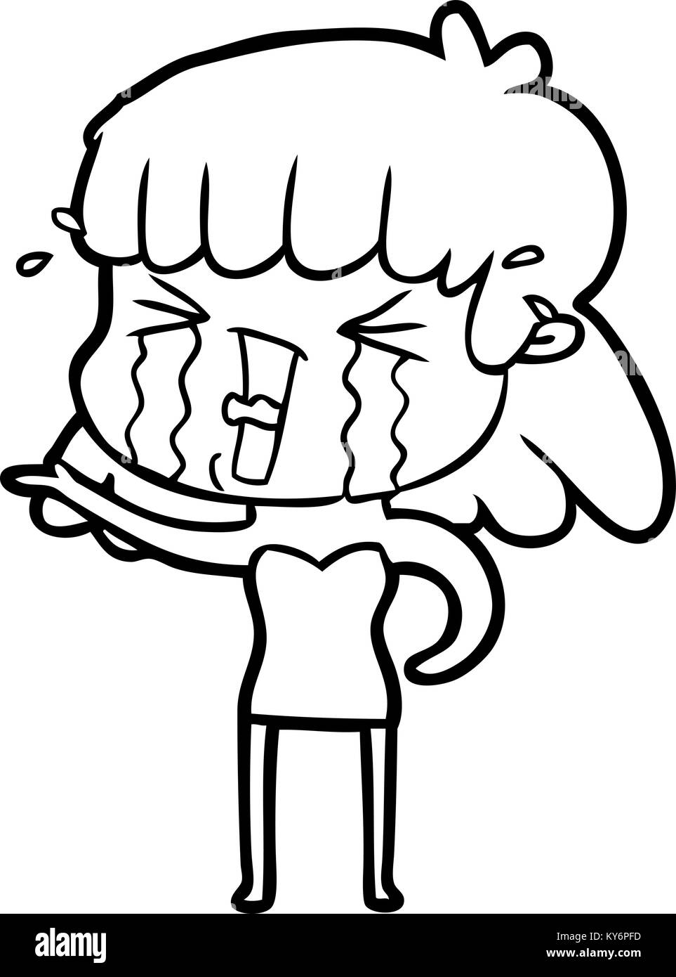 Woman tears cartoon Black and White Stock Photos & Images - Alamy